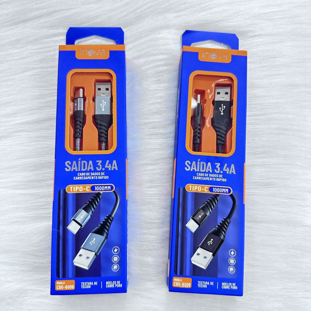 Cabo De Dados USB Tipo C 2 Metros 3.4A Inova – Analândia Shop